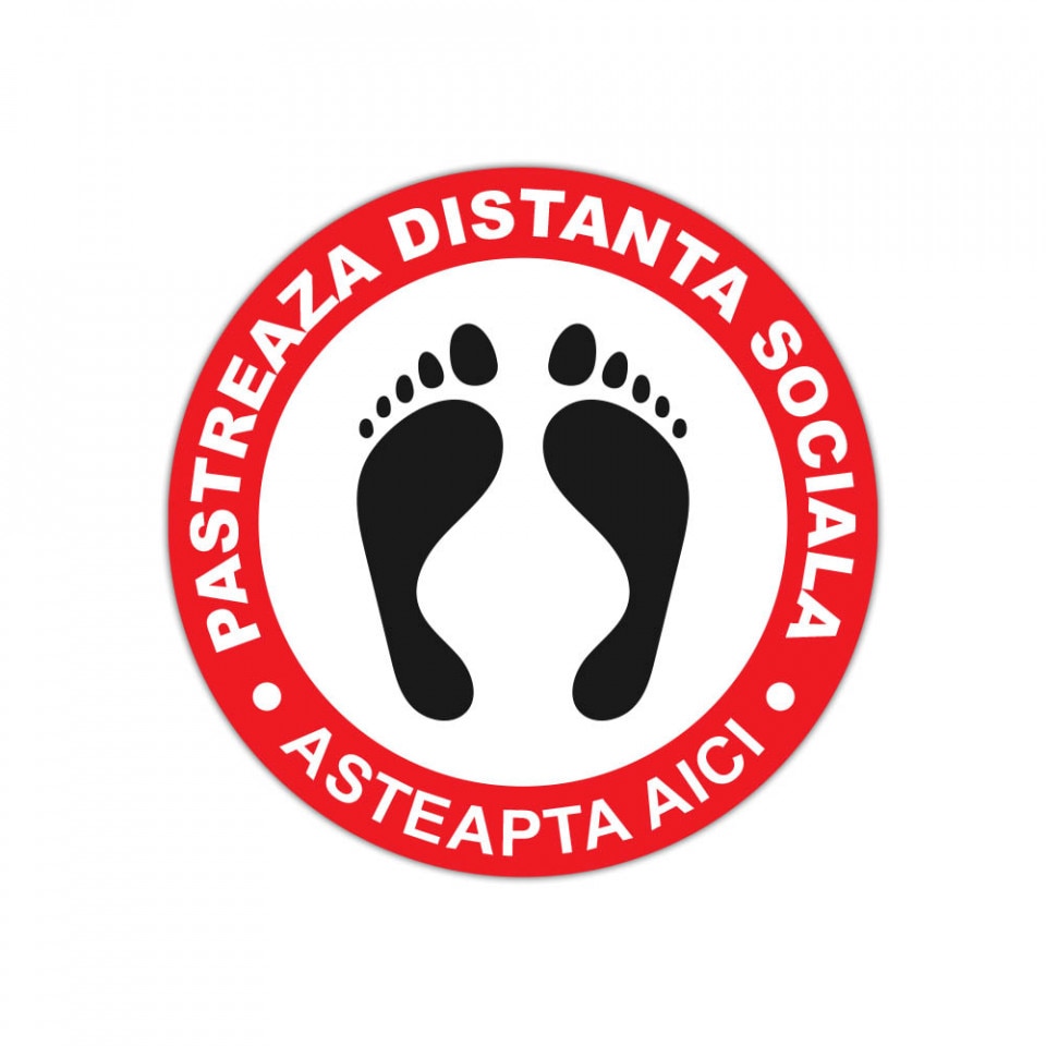 Autocolant Informare si atentionare Coronavirus, Pastreaza distanta ...