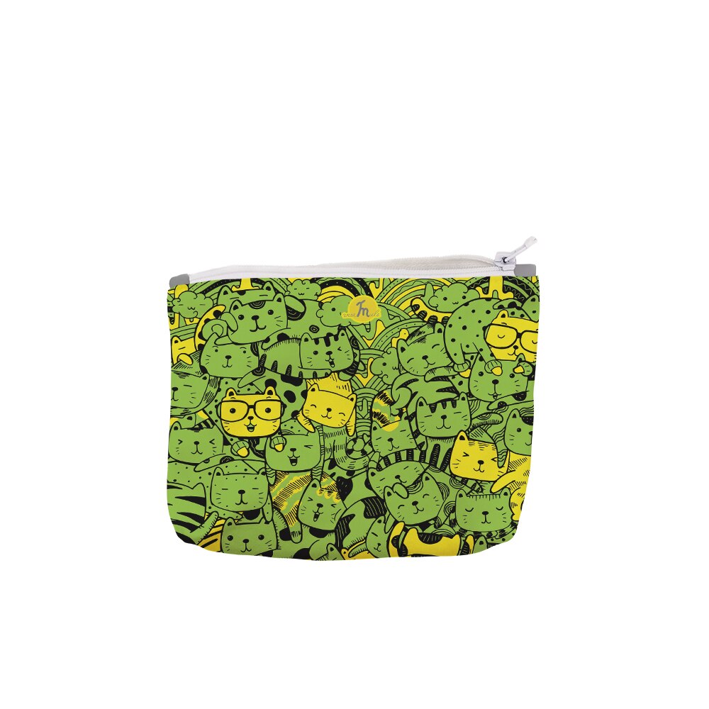 Penar Handmade, Pisici Animatie cu Verde si Galben, Multicolor, 22x19 ...