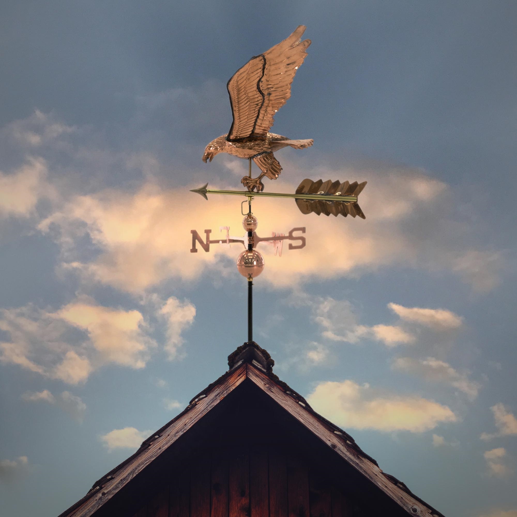 Vultur de vant, ML Design, 62x135x69 cm, cupru, negru-auriu, girueta ...