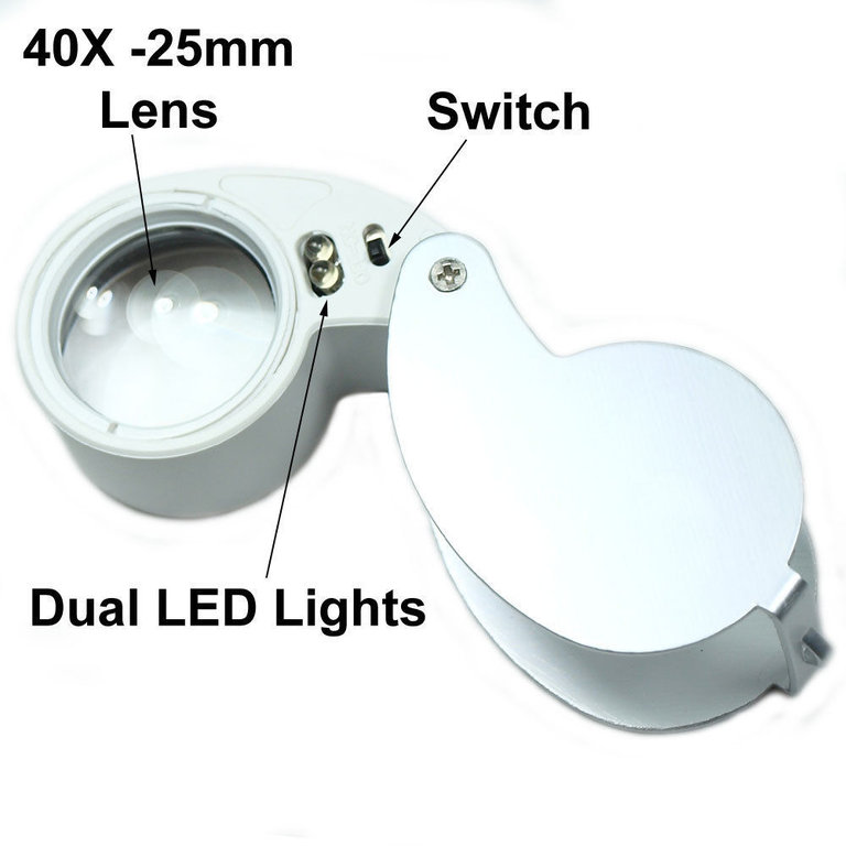 Lupa de buzunar cu iluminare cu LED, 40x, MG21011 - eMAG.ro