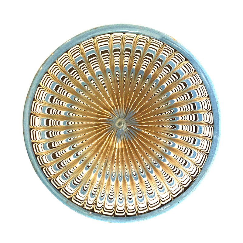 Farfurie din ceramica de Horezu, Coada de paun, model 7914, Ø 180 mm ...