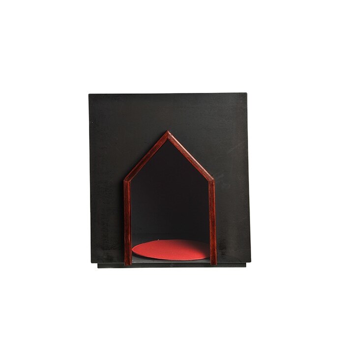 Cusca animale Sissa De Luxe, lemn, negru mat, 60 x 60 x 66 cm, perna ...