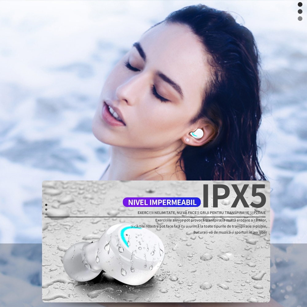 Casti bluetooth telefon Euotboup, Stereo, Control tactil, Alb - eMAG.ro