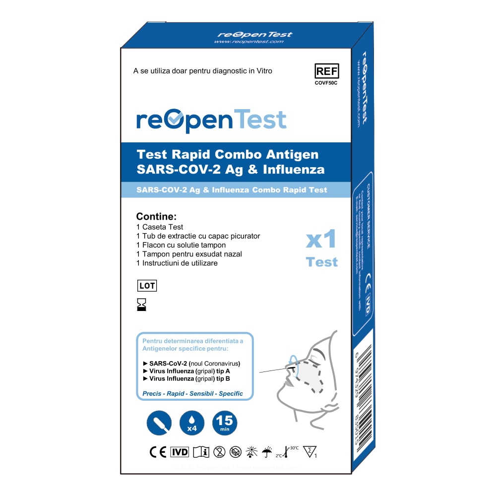 Set Test rapid combo antigen reOpen SARS-COV-2 Set pentru uz ...