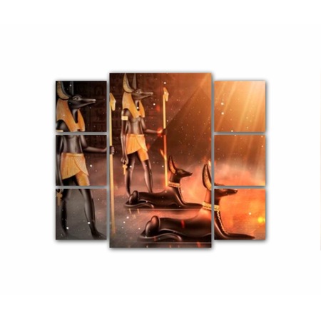 Set 7 Tablouri Multicanvas, Anubis al Egiptului Antic - Zeul Mortilor ...