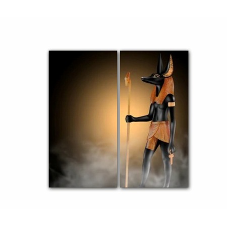 Set 2 Tablouri Multicanvas, Anubis al Egiptului Antic (zeul mortilor ...