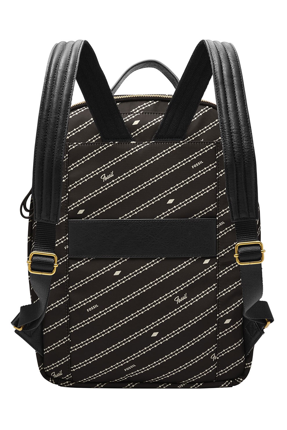 Fossil, Десенирана раница Tess, Черен / Крем - eMAG.bg