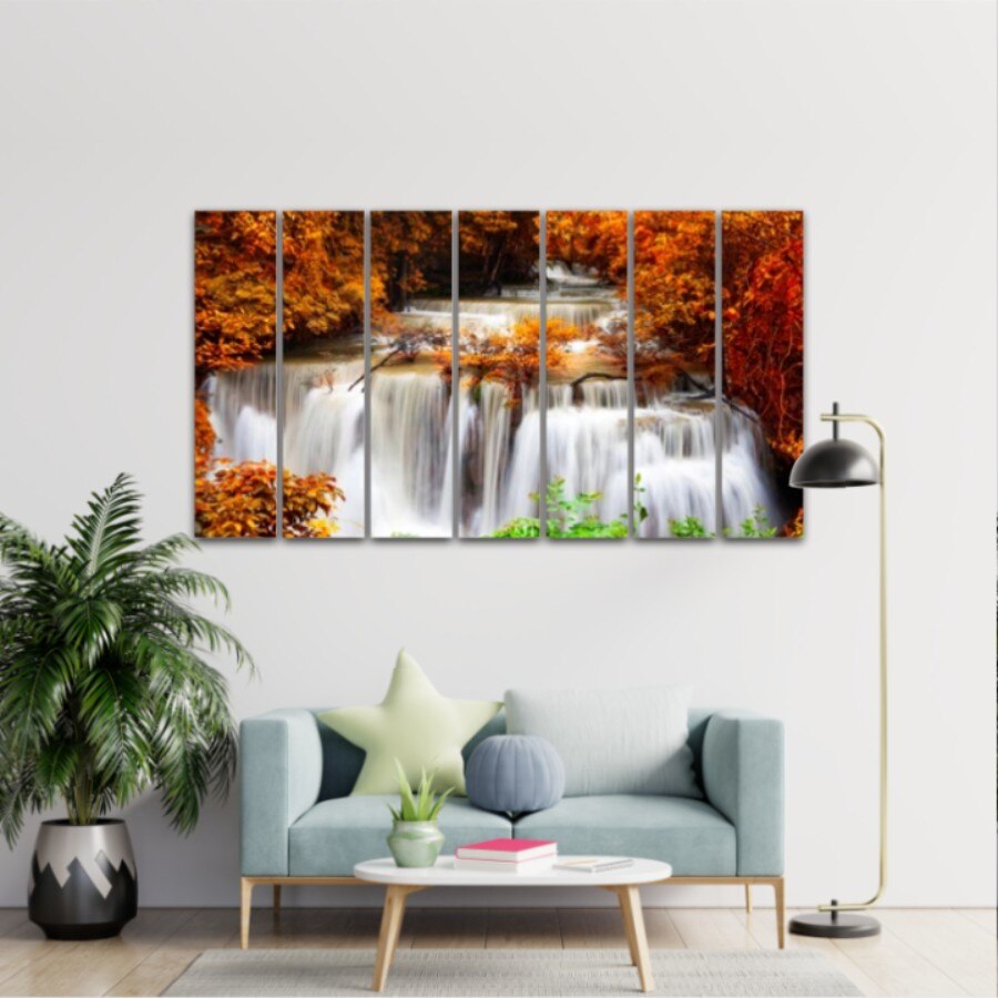 Set 7 Tablouri Multicanvas, Vedere a cascadelor din Thailanda in ...