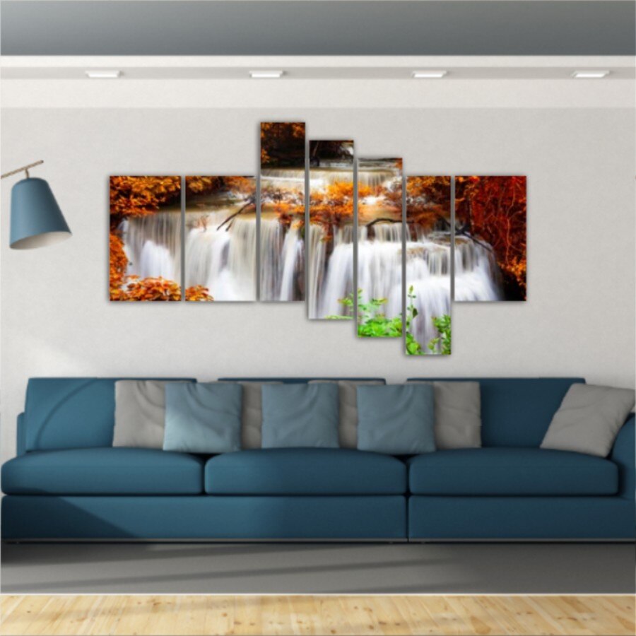 Set 7 Tablouri Multicanvas, Vedere a cascadelor din Thailanda in ...
