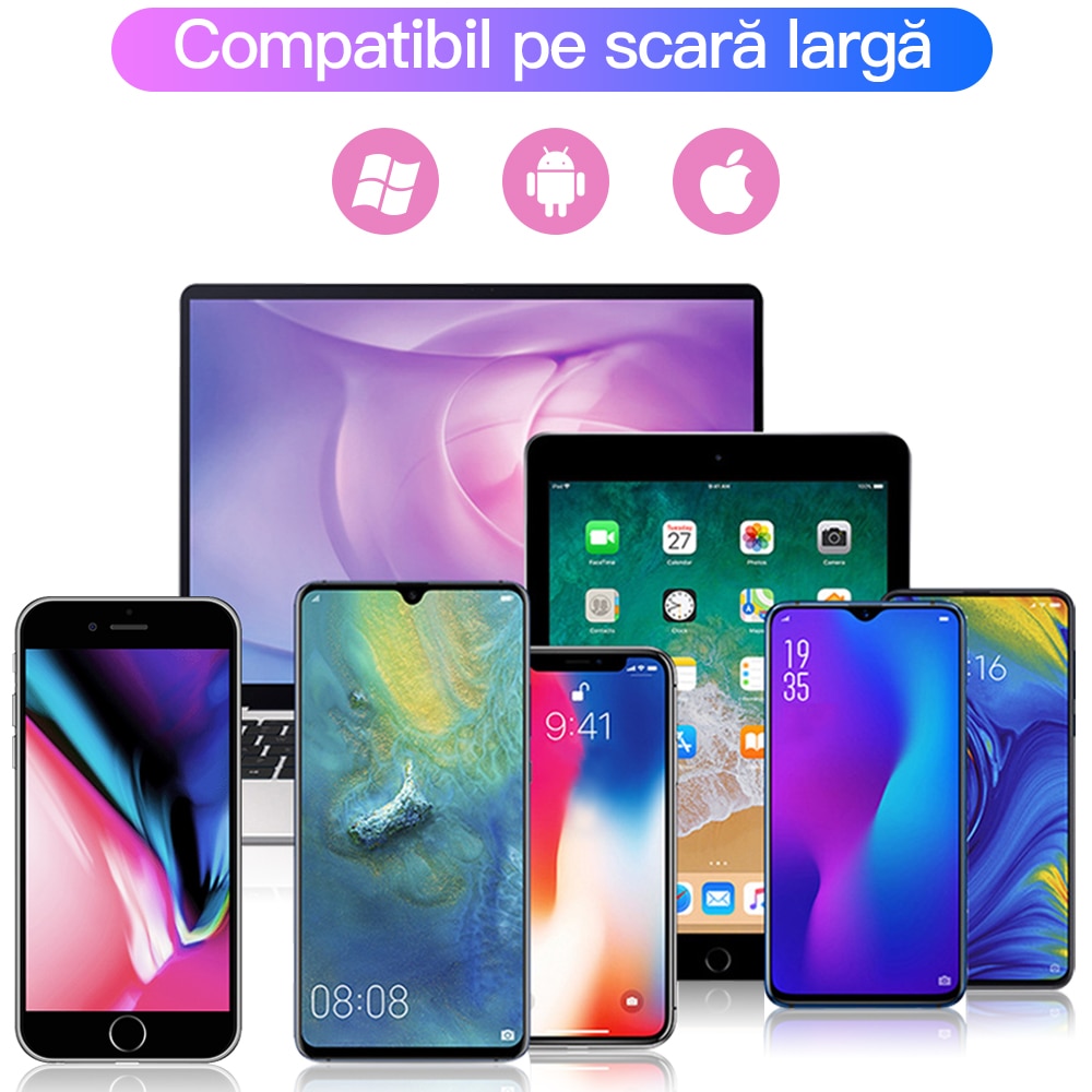 Casti bluetooth telefon Euotboup, Magnetic, Impermeabil, Roz - eMAG.ro