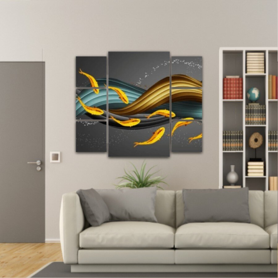 Set 7 Tablouri Multicanvas, Banda de peste si matase 738, Tipar UV ...