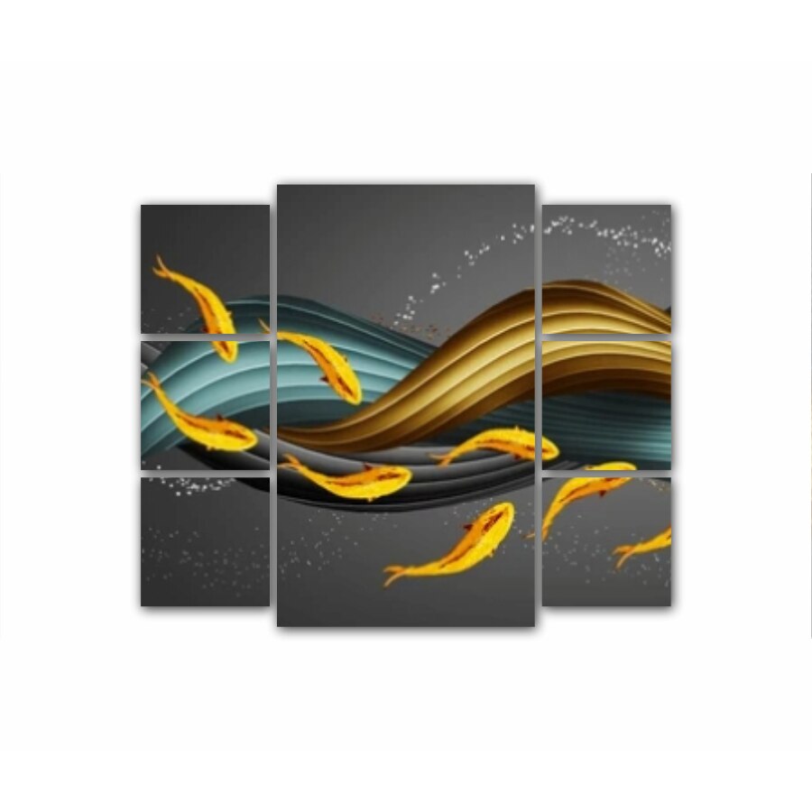 Set 7 Tablouri Multicanvas, Banda de peste si matase 738, Tipar UV ...