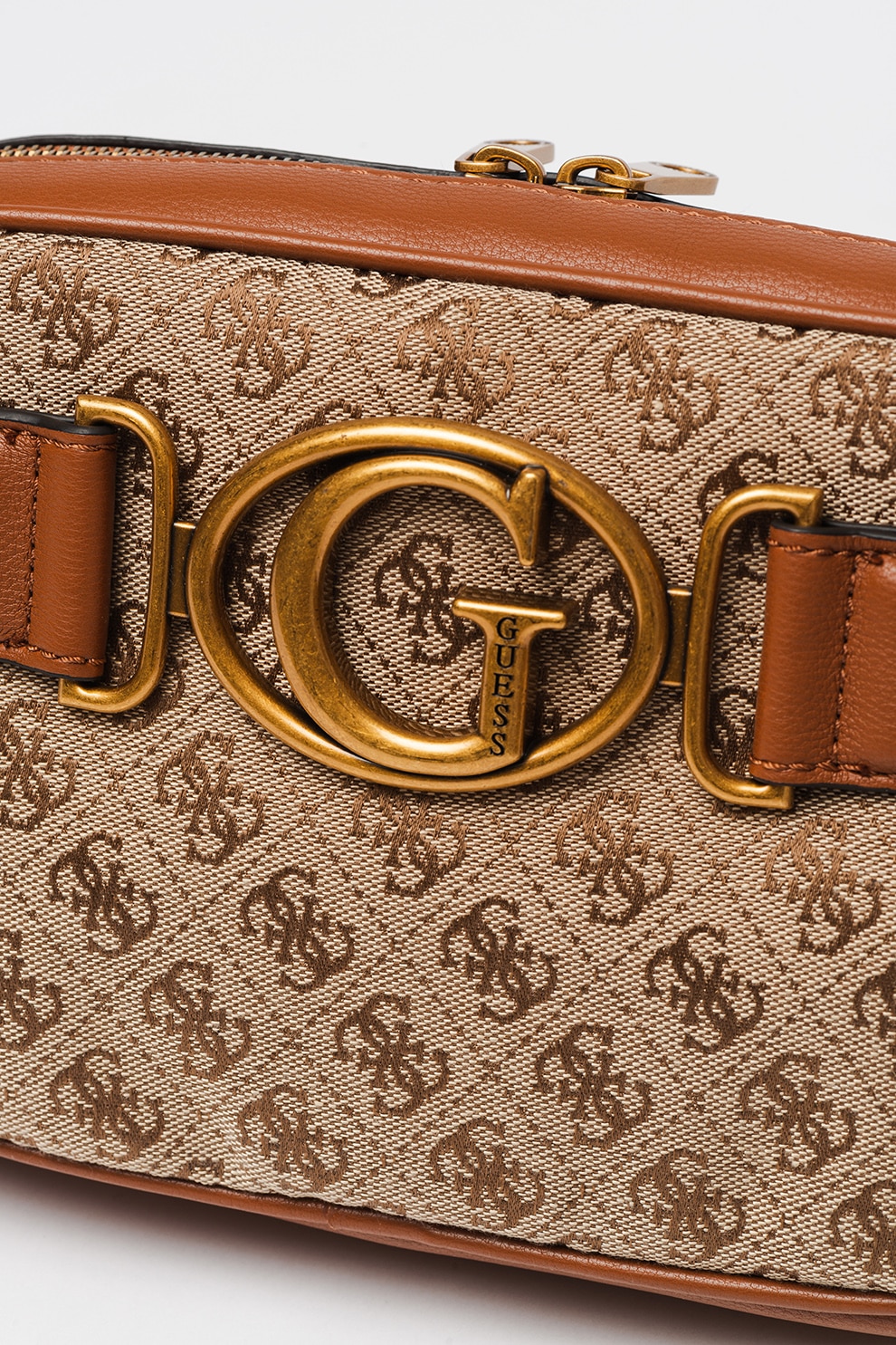 Guess, Geanta crossbody cu model monograma Aviana, Maro - eMAG.ro