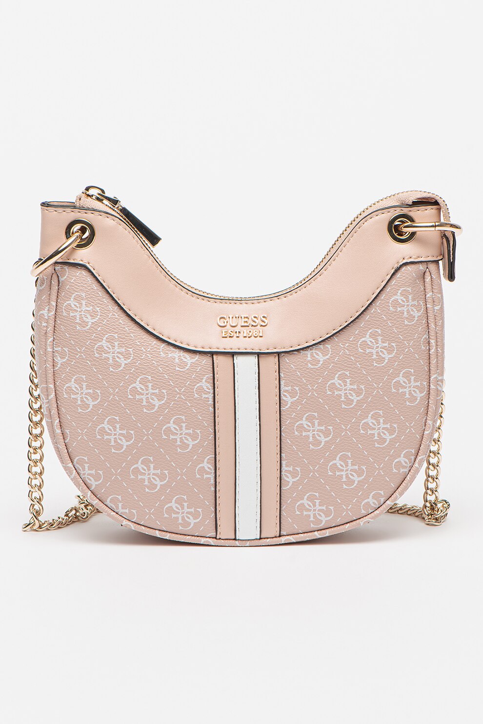 Guess, Geanta crossbody de piele ecologica Kasinta, Roz prafuit - eMAG.ro