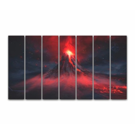 Set 7 Tablouri Multicanvas, Vulcan exploziv cu lava 599, Tipar UV pe ...
