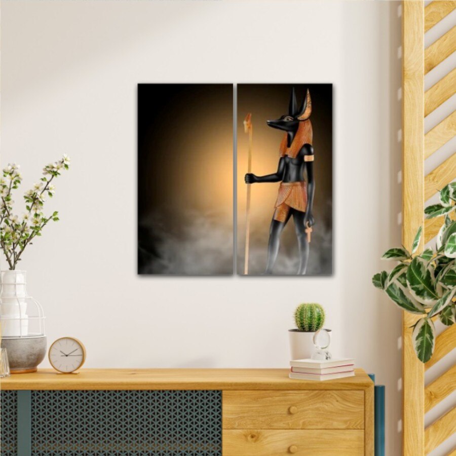 Set 2 Tablouri Multicanvas, Anubis al Egiptului Antic (zeul mortilor ...