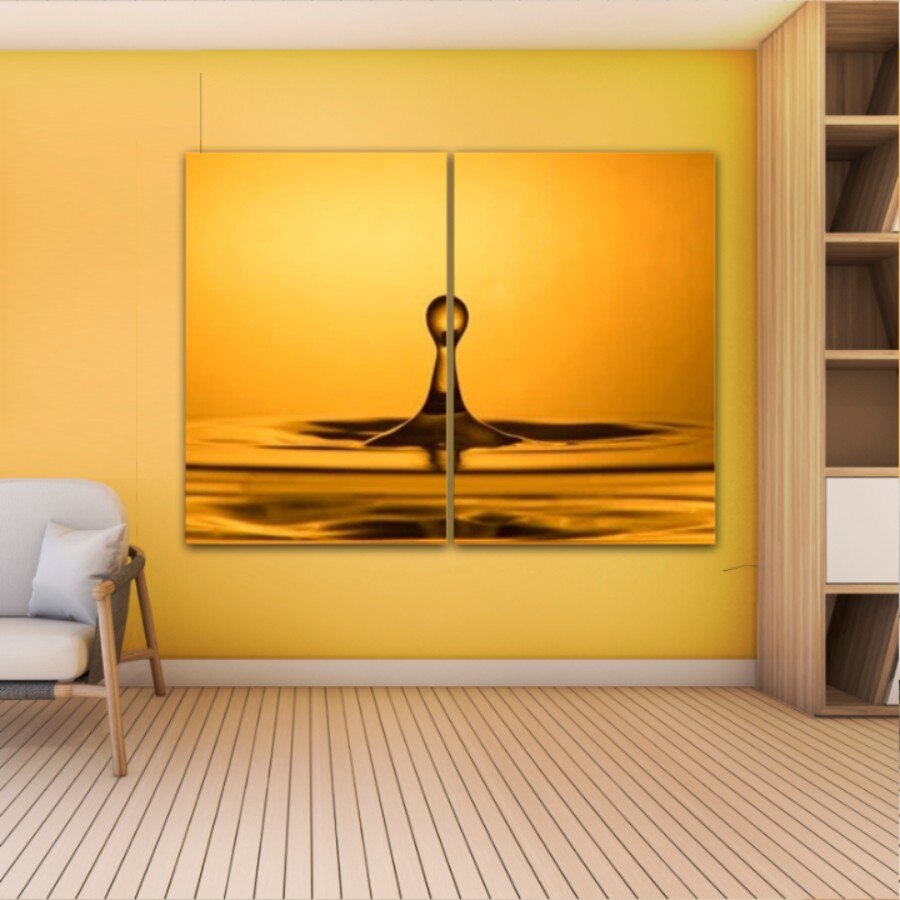 Set 2 Tablouri Multicanvas, Picatura de apa 677, Tipar UV direct pe ...