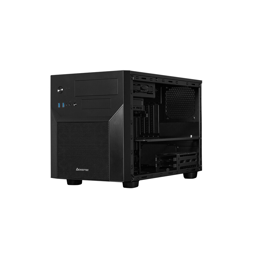 Számítógépház Chieftec Mesh Series CI-02B Cube mATX Fekete - eMAG.hu