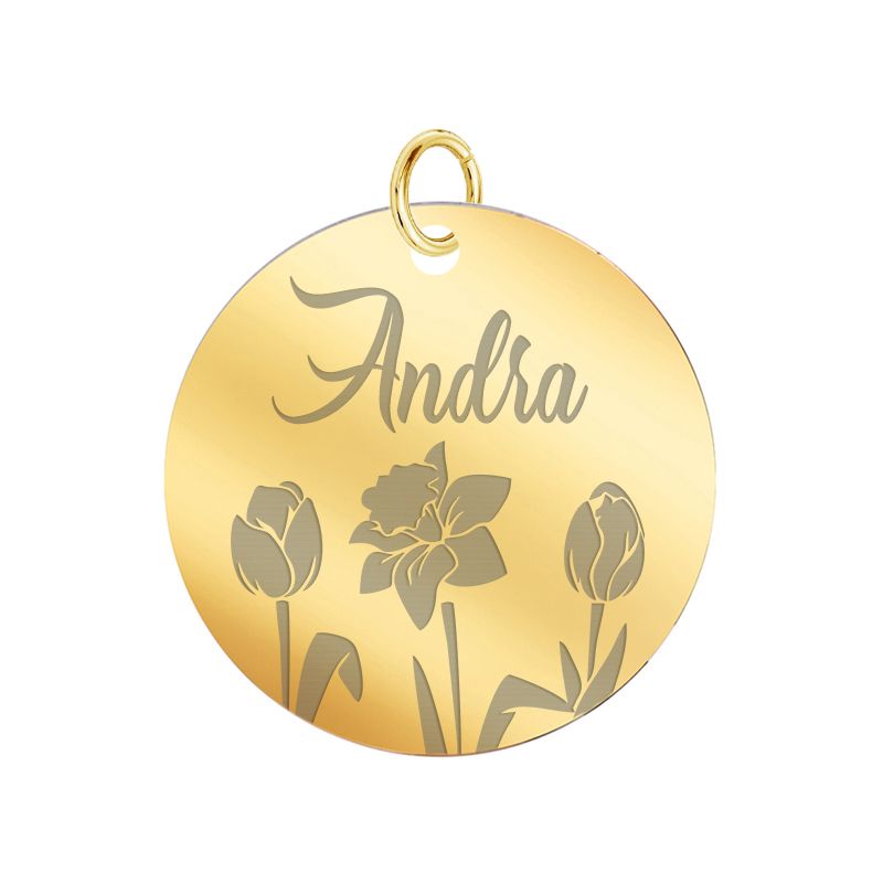 Martisor Pandantiv Inox Banut Auriu Nume Andra - eMAG.ro