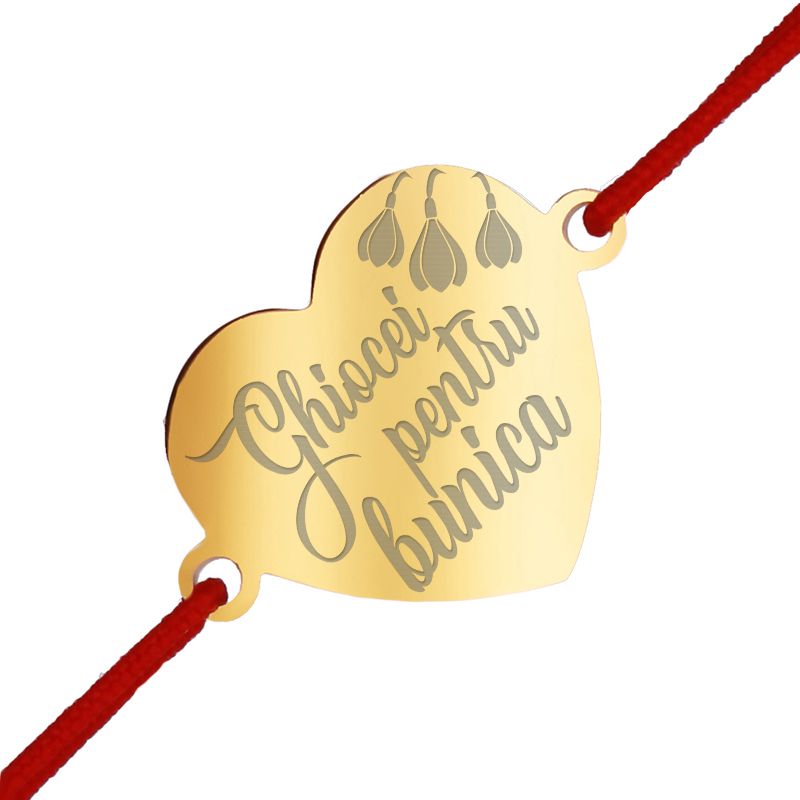 Martisor Bratara Inox Inima Aurie Ghiocei pentru Bunica - eMAG.ro