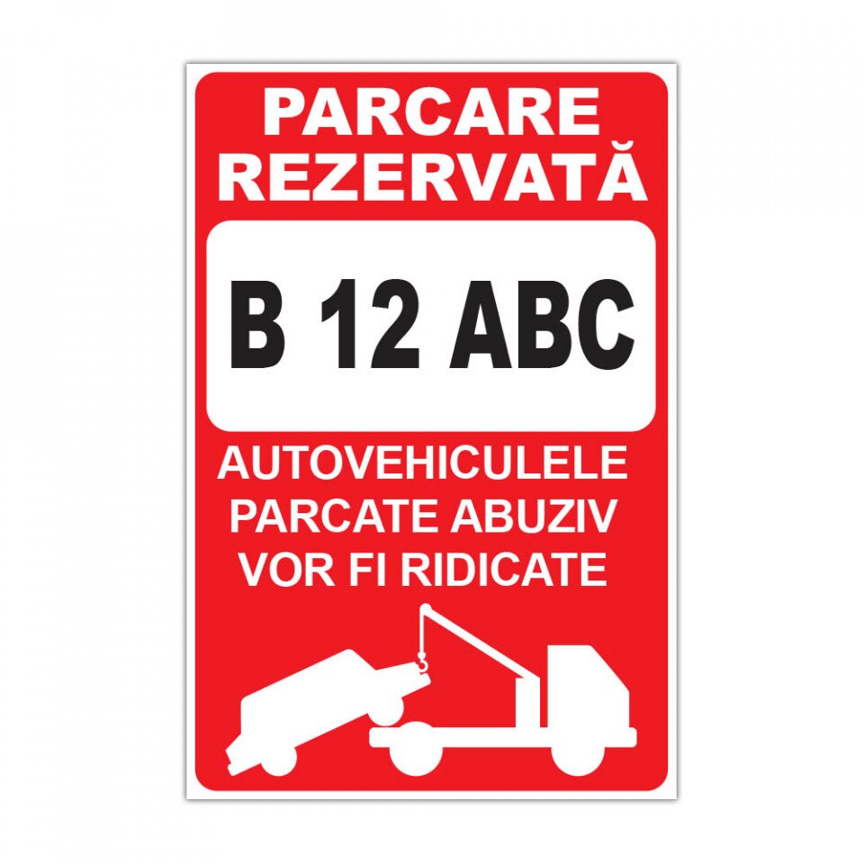 Indicator Parcare, Stickermania, Parcare rezervata, 20x30 cm, placuta ...
