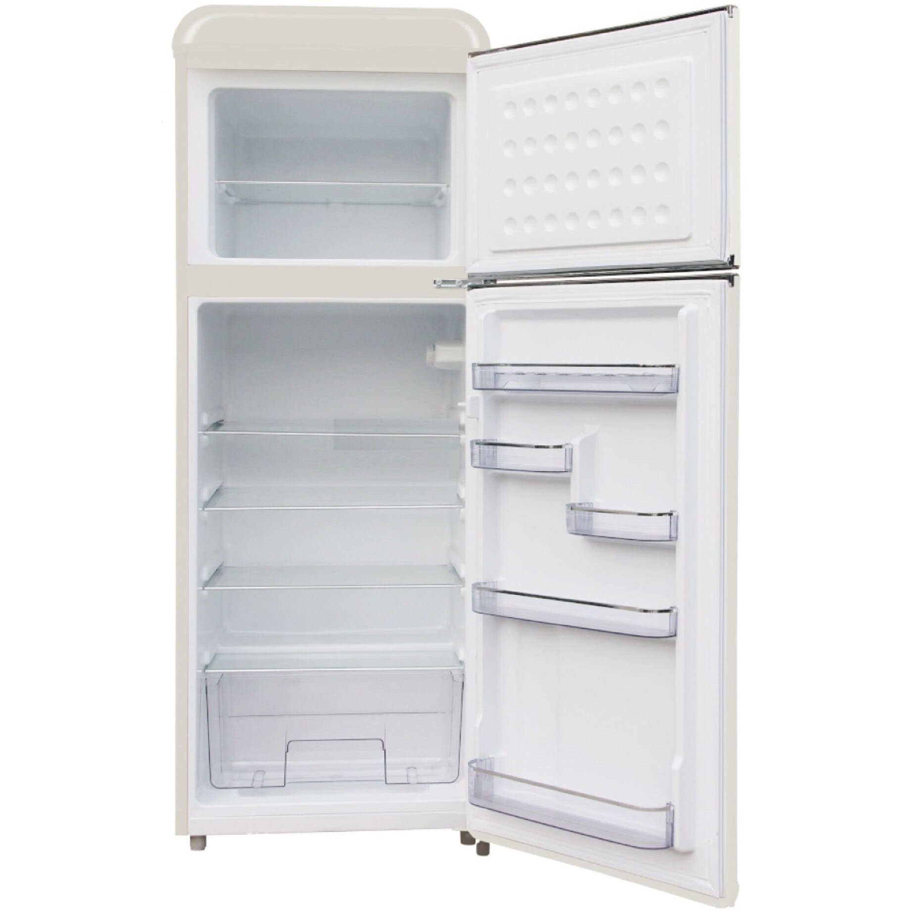 Frigider cu 2 usi Retro Wolkenstein WGK218RT CR, Clasa E, 184 KWh/an ...