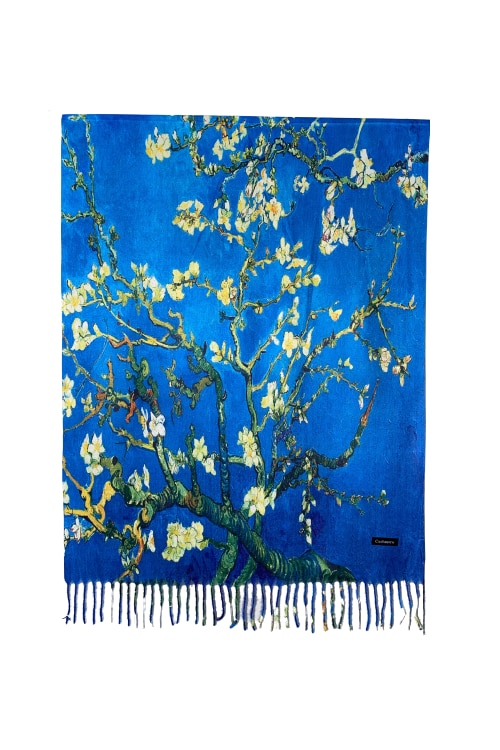 Esarfa casmir imprimata cu picturi celebre, multicolor, 180x70cm - eMAG.ro