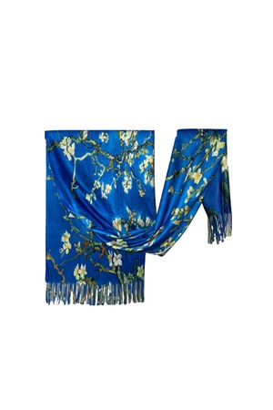 Esarfa casmir imprimata cu picturi celebre, multicolor, 180x70cm - eMAG.ro