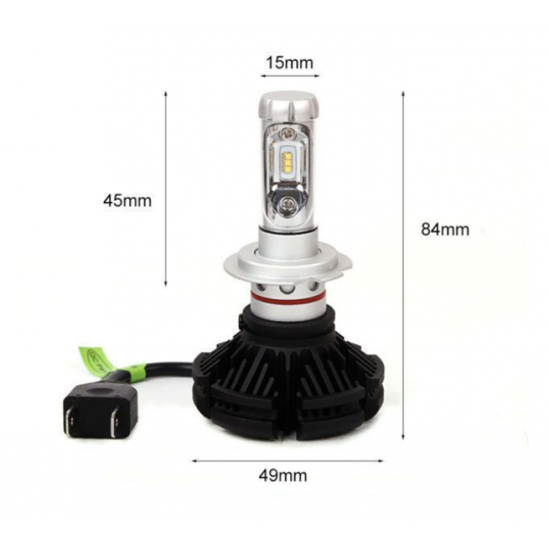 Set de 2 Lampi LED auto X3 H7 Premium 50W, 6000LM, 8000K - CRIDARO - eMAG.ro