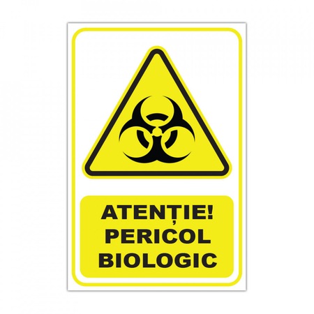 Indicator Avertizare, Stickermania, Pericol biologic, Autocolant, 15x20 ...