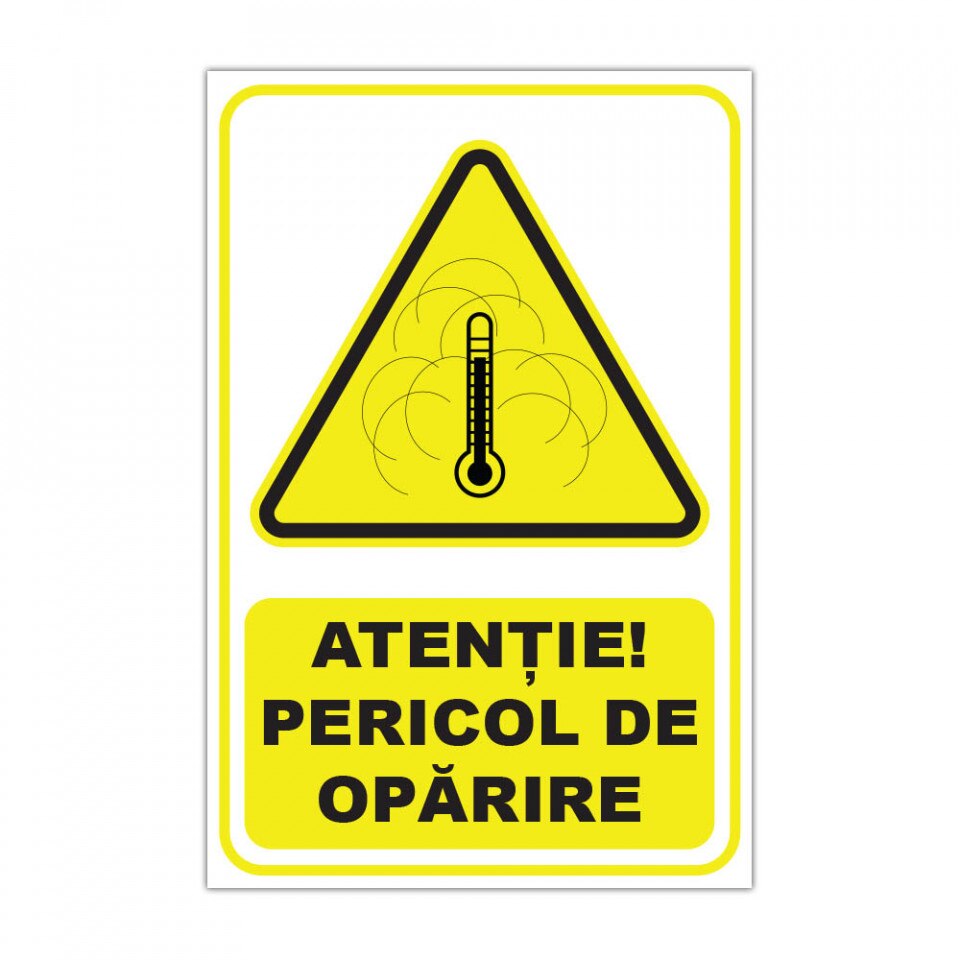 Indicator Avertizare, Pericol de oparire, Autocolant, 15x20 cm - eMAG.ro