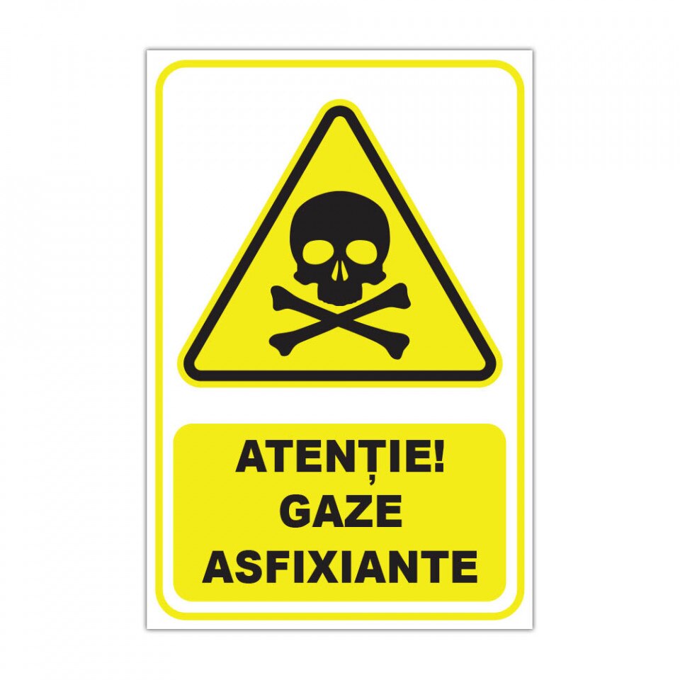 Indicator Avertizare, Stickermania, Gaze asfixiante, Autocolant, 20x30 ...