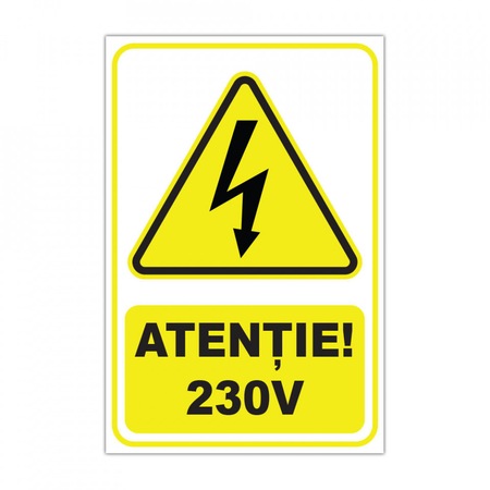 Indicator Avertizare, Stickermania, 230V, Autocolant, 15x20 cm - eMAG.ro