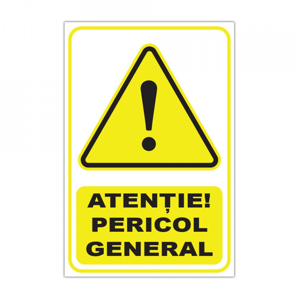 Indicator Avertizare, Pericol general, Autocolant, 20x30 cm - eMAG.ro