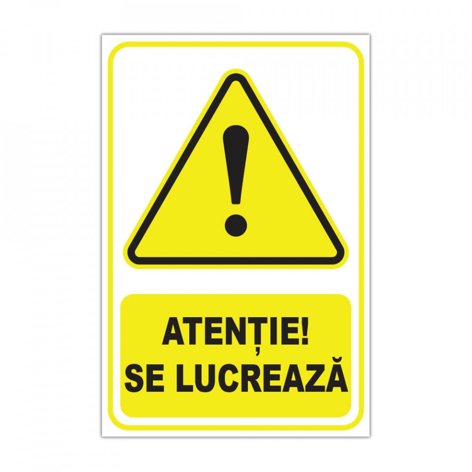 Indicator Avertizare, Stickermania, Se lucreaza, Autocolant, 15x20 cm ...