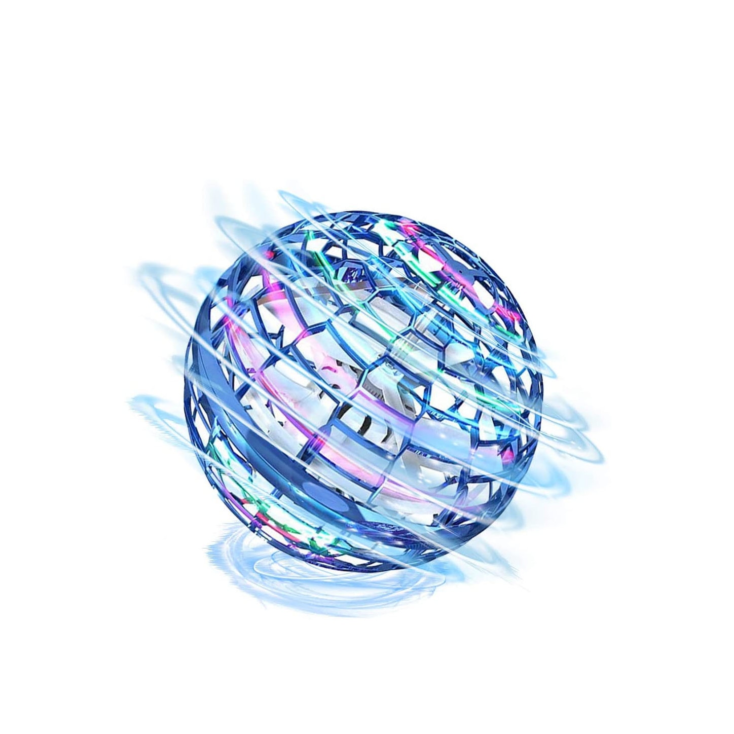 Mini drona tip minge Flying Ball, interactiva, efecte luminoase, cablu ...