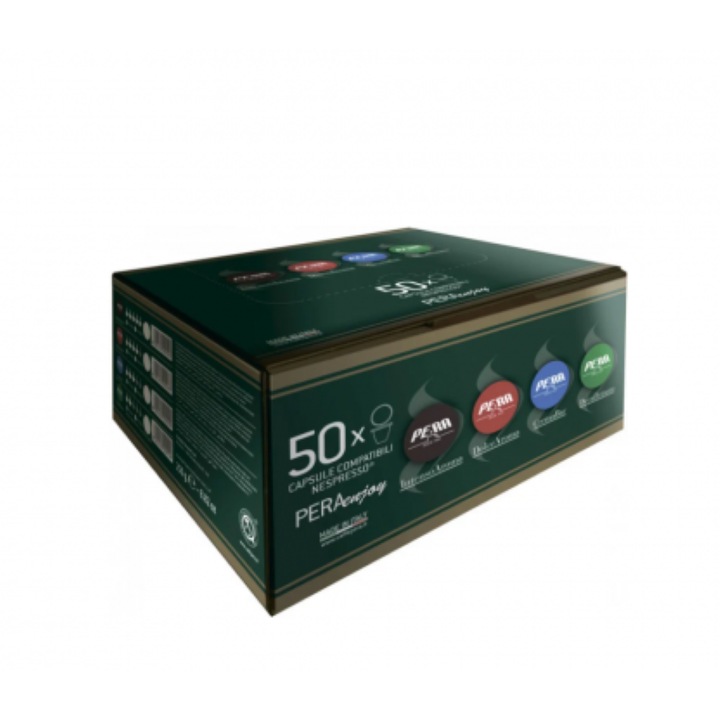 Set capsule cafea Pera Enjoy Crema Bar, compatibile Nespresso, cutie 50 ...