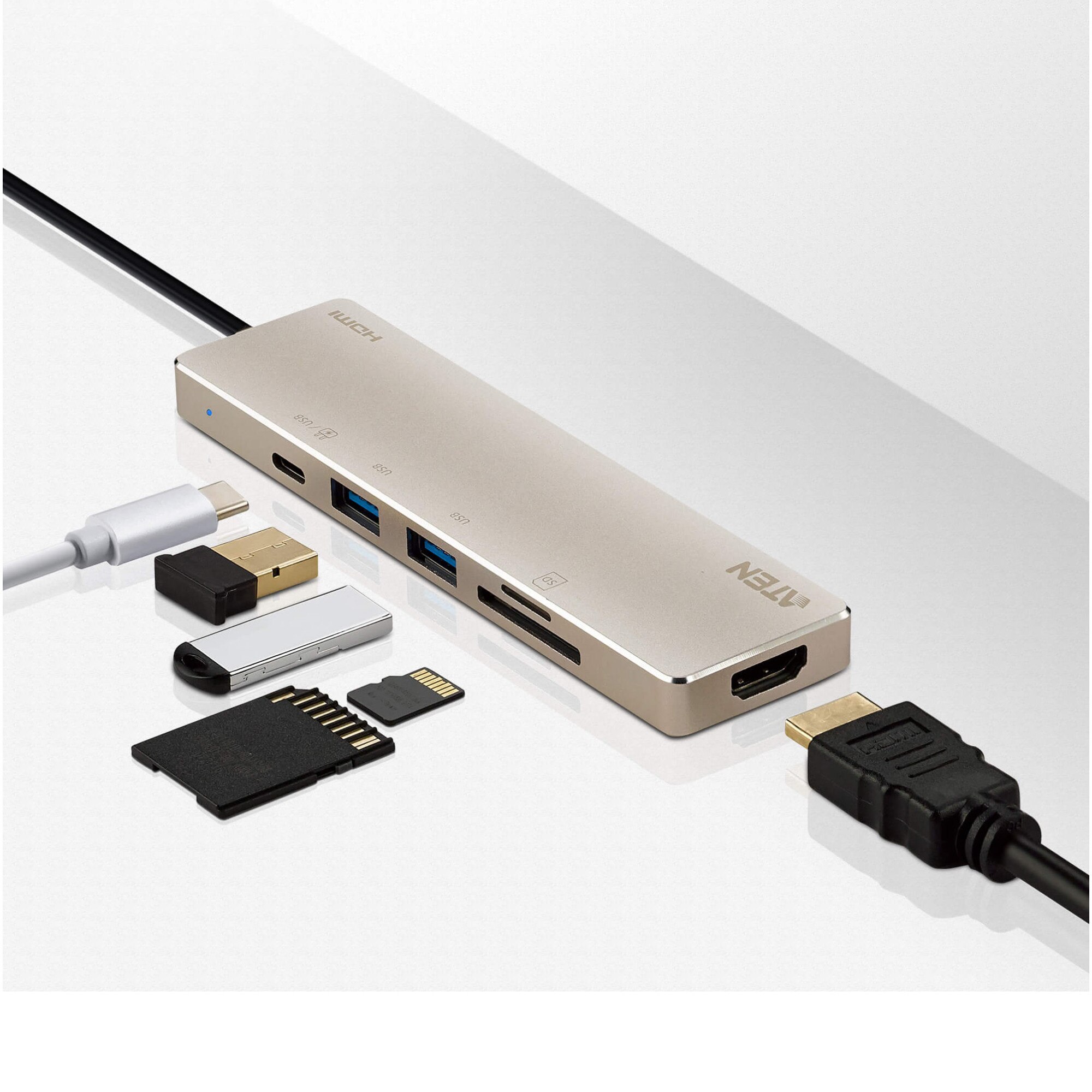 Docking station ATEN universal, 6-in-1, USB-C, 4K - eMAG.ro