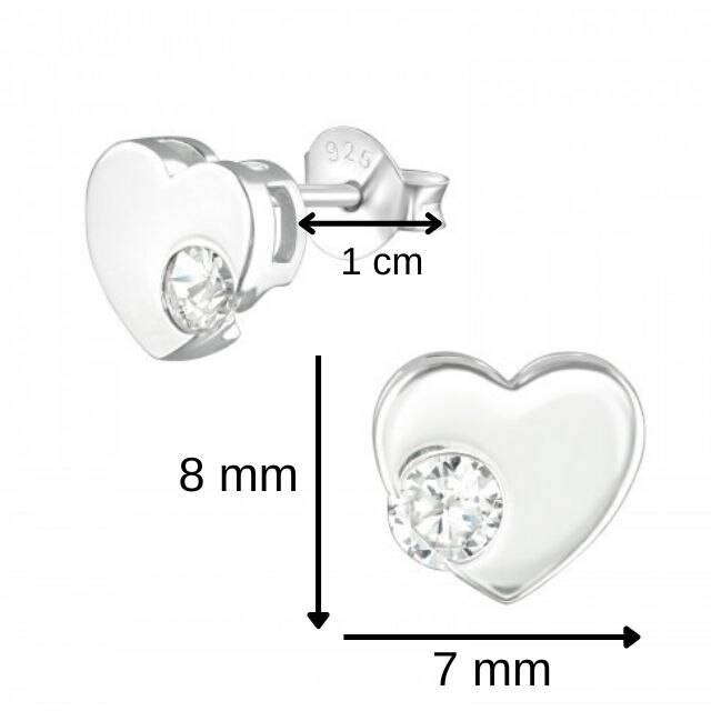 Сребърни дамски обеци Inima Love, цирконии, сребро, включена кутия за ...