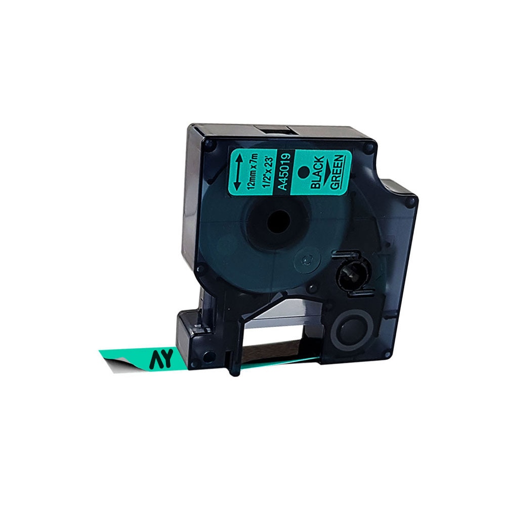 Etichete Aymo compatibile Dymo 45019 12mm x 7m, negru/verde S0720590 ...
