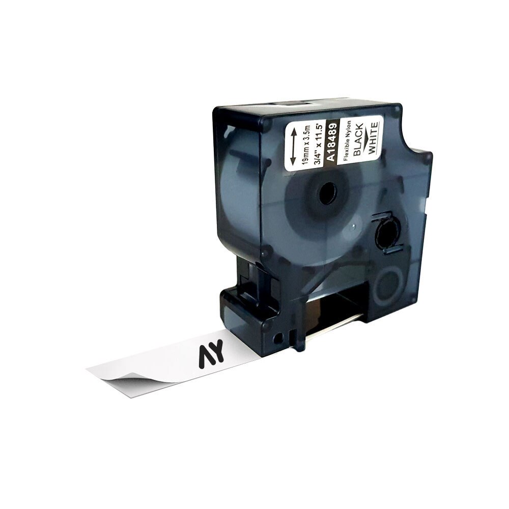 Etichete flexibile cabluri 19 mm x 3.5 m alb Aymo ID1 compatibile Dymo ...