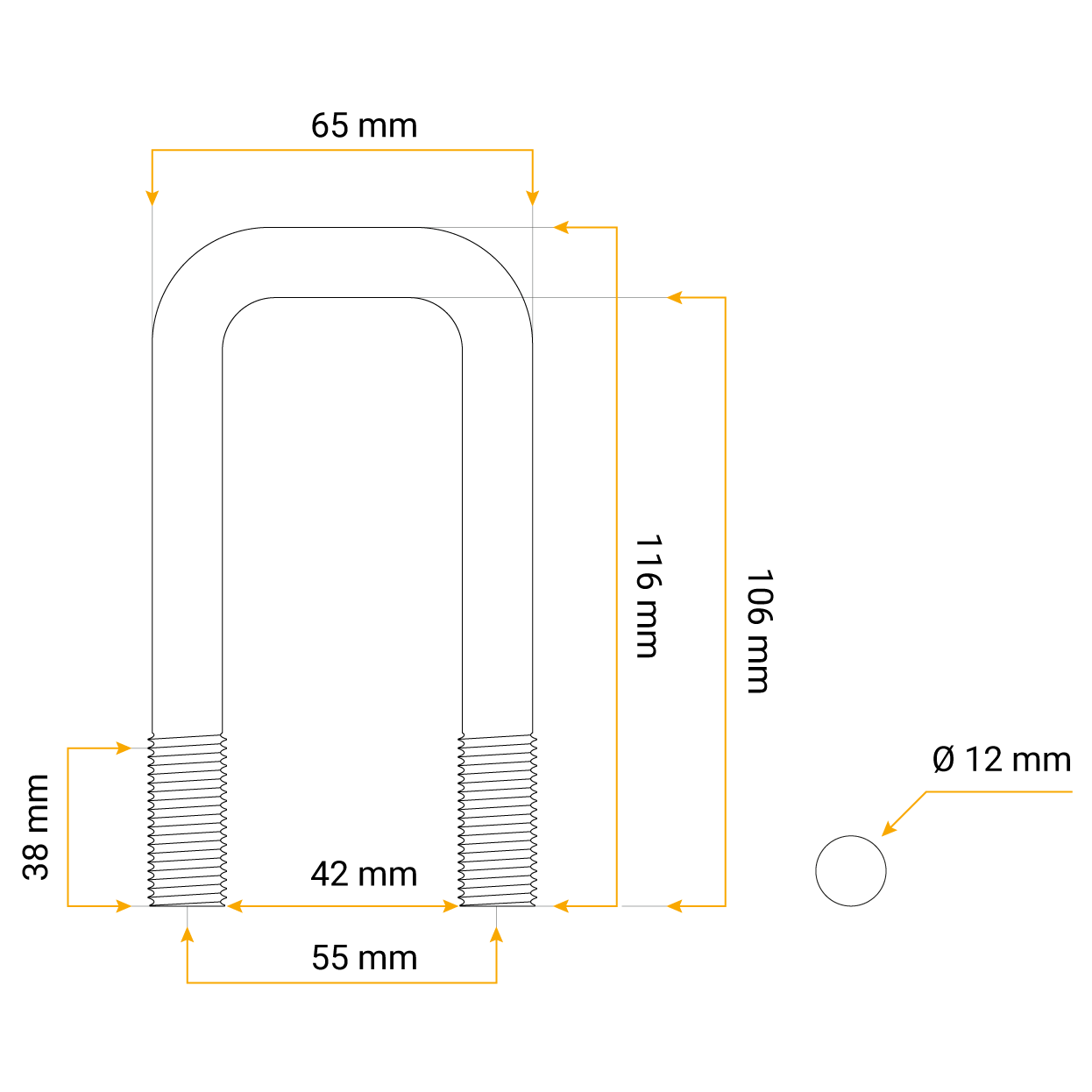 Surub U Bolt, UNITRAILER, M12 105/42/105 - eMAG.ro