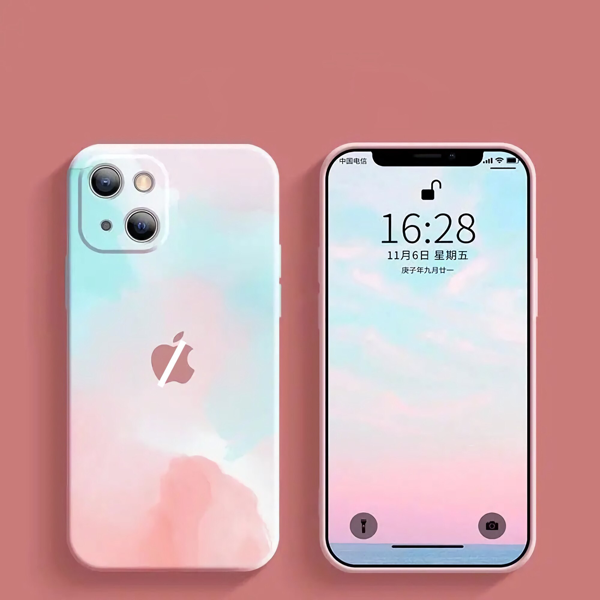 Husa de protectie din silicon compatibila cu iPhone 13, Summer ...