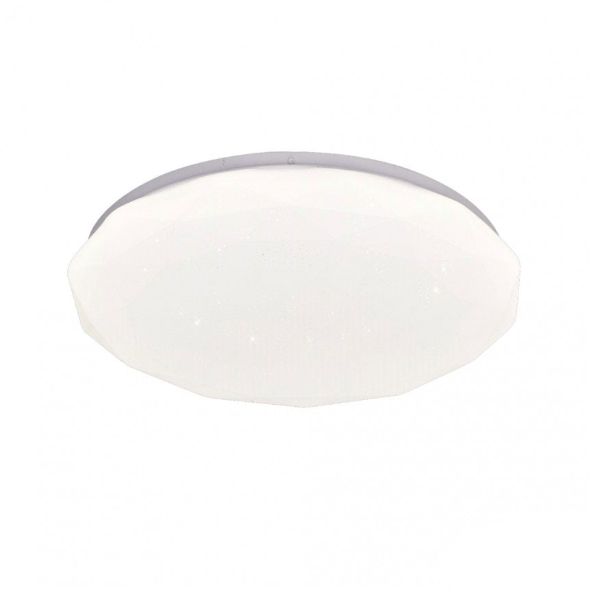 LED плафон Lightex DIAMOND, 12W, 4000K, Ф260mm, IP44, Бял - eMAG.bg