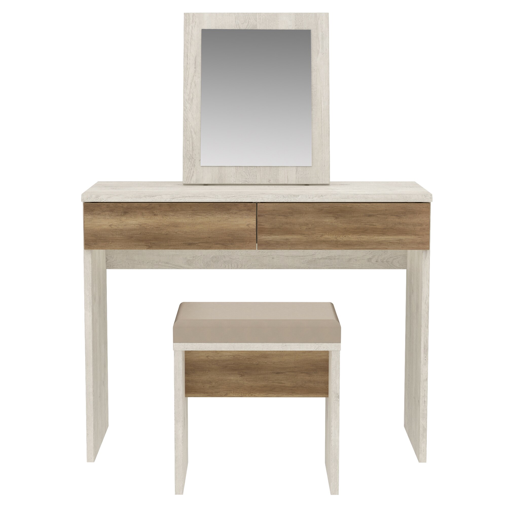 Masuta machiaj Kring Makeup, 100/132.5x41.3, culoare stejar - eMAG.ro
