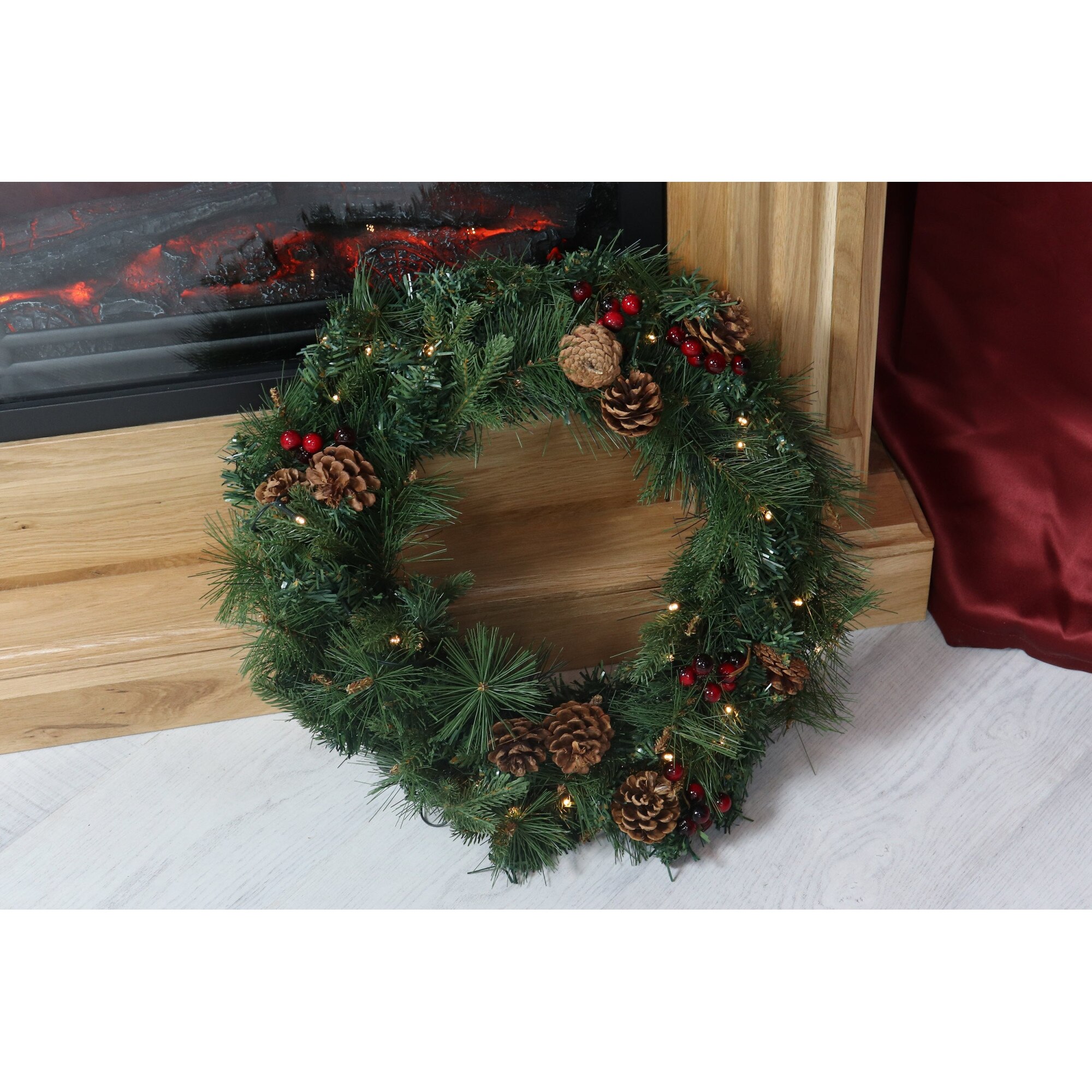 Coronita de Craciun DacEnergy©, cu 50 LED-uri, lumina calda, 0.3W, 60cm ...