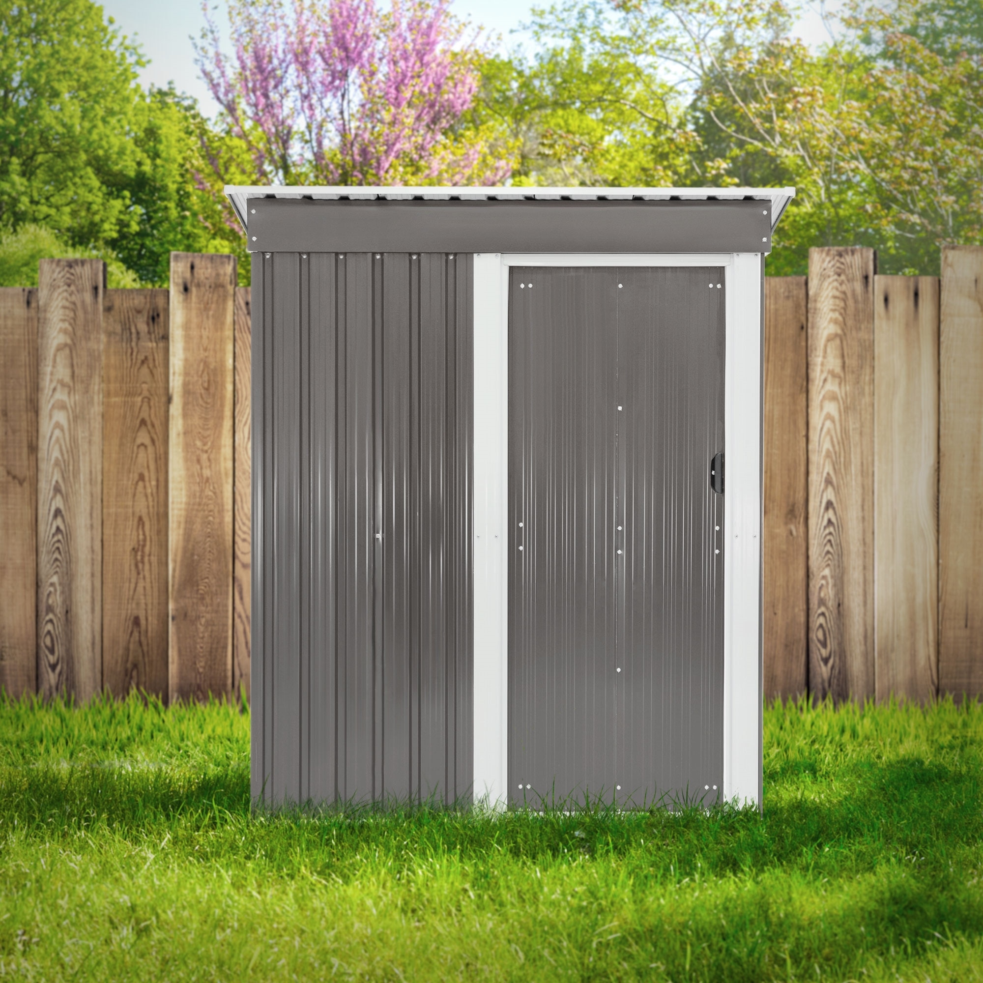 Magazie metal, ML Design, 150x184x76 cm, otel zincat, gri deschis ...