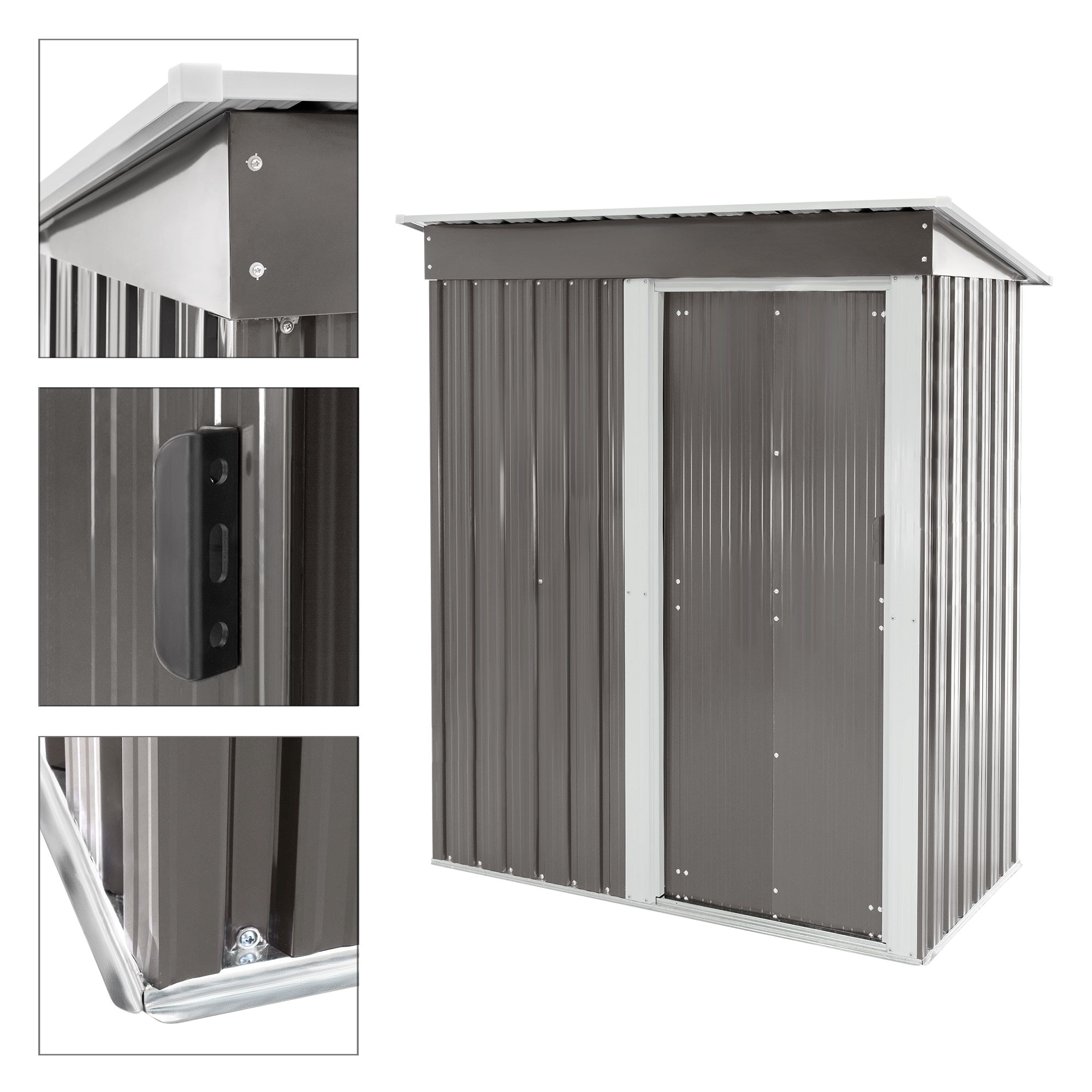 Magazie metal, ML Design, 150x184x76 cm, otel zincat, gri deschis ...