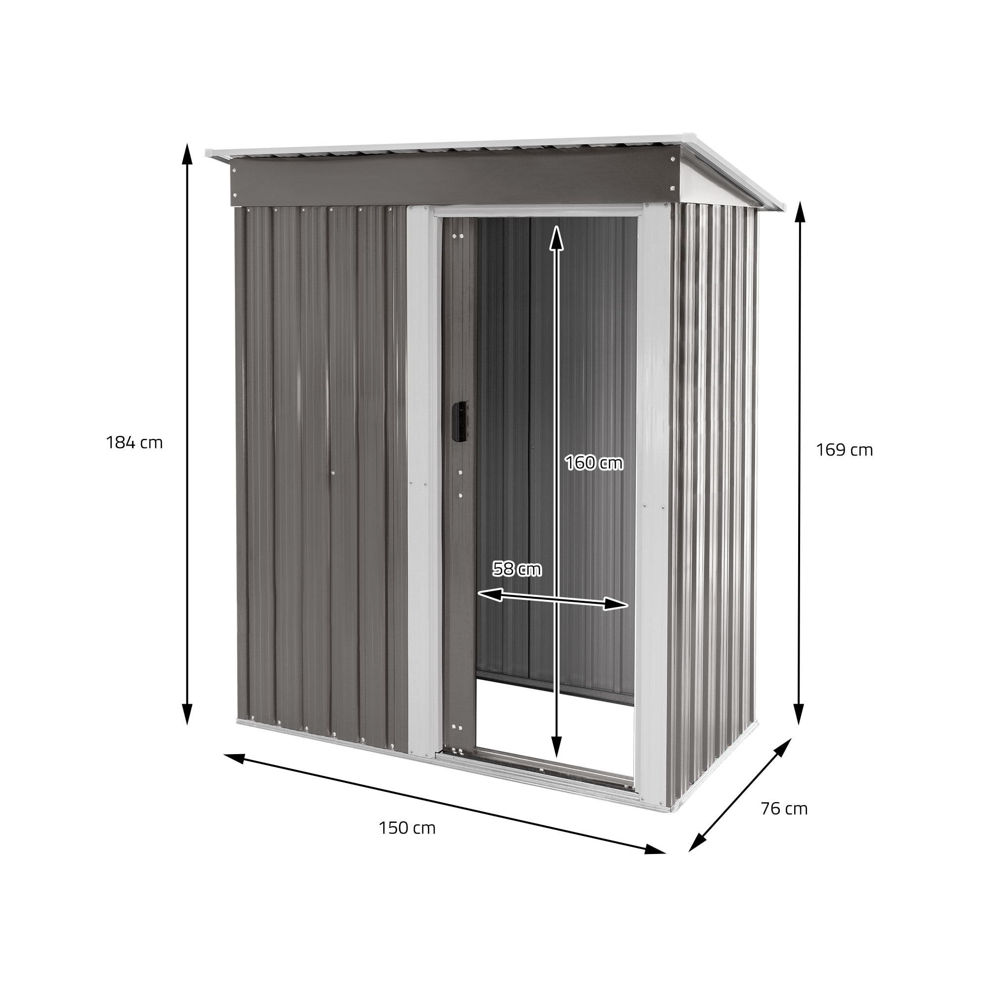 Magazie metal, ML Design, 150x184x76 cm, otel zincat, gri deschis ...