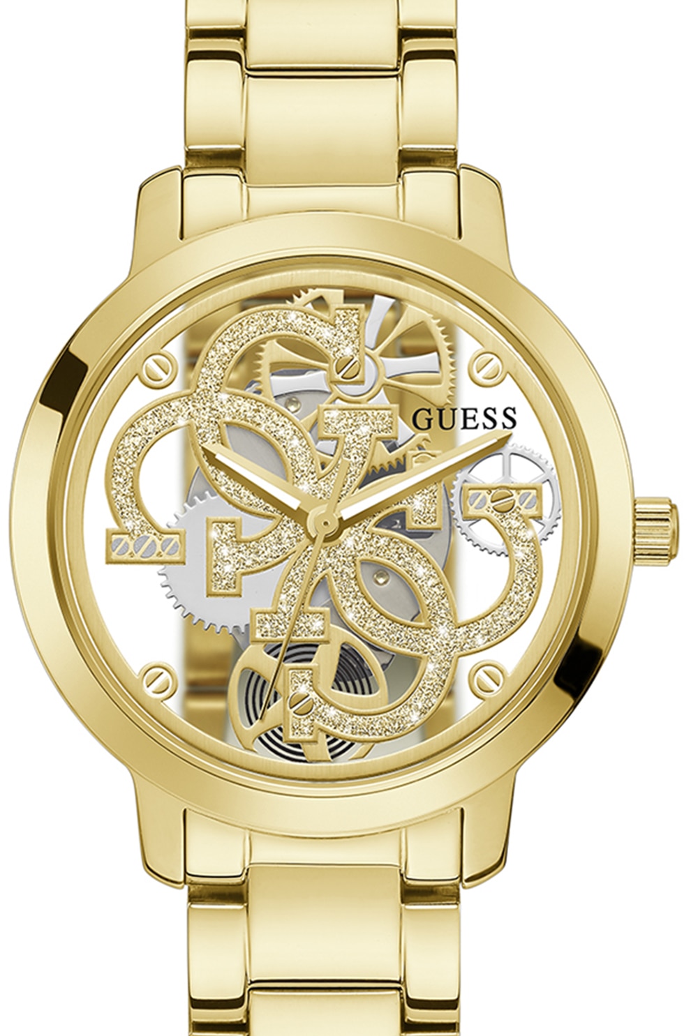 Guess, Ceas din otel inoxidabil cu logo, Auriu - eMAG.ro